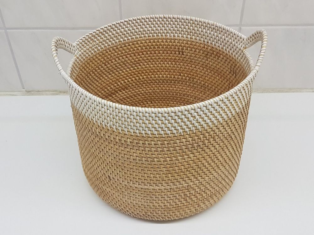 Korb Braun Weis Geflochten | Kaufen auf Ricardo
