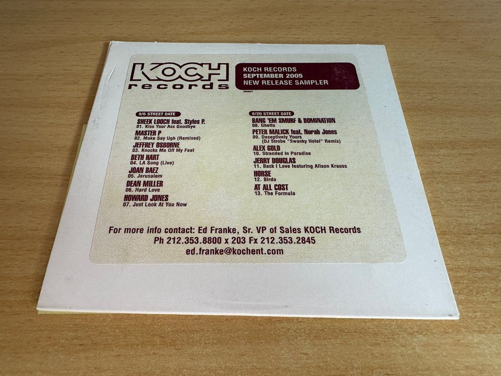 Various – Koch Records September 2005 New Release Sampler (Gebraucht ...