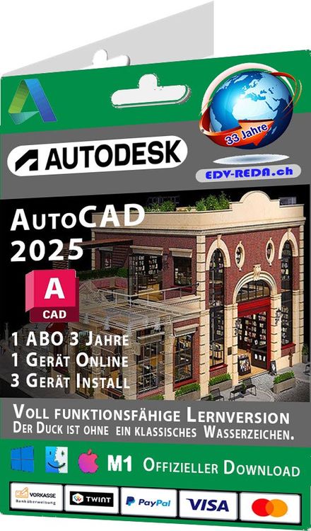 Autodesk AutoCAD 2025 Lernversion 3Jahr ABO 3 Geräte (Neu (gemäss ...