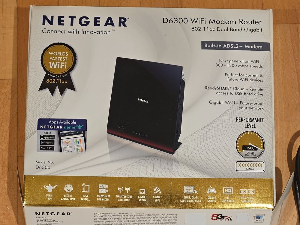 Netgear D6300 WiFi Modem Router, Dual Band Gigabit (Gebraucht) in ...