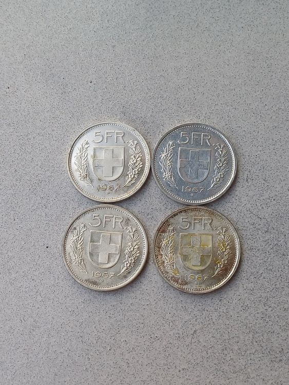 Set 4x Schweiz 5 Franken 1967 (fast Unz) (Gebraucht) in Muralto für CHF 37 – mit Lieferung auf ...