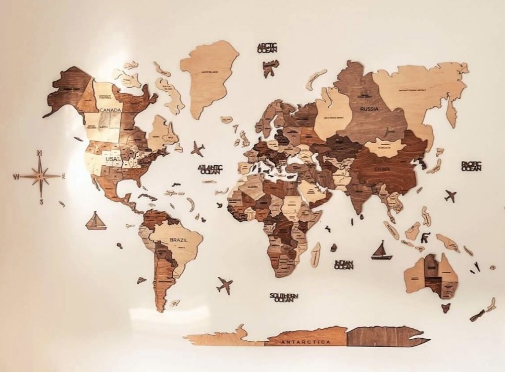 3d Holz Weltkarte | Kaufen auf Ricardo