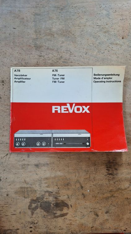 REVOX A78 A76 TUNER VERSTÄRKER BEDIENUNGSANLEITUNG DEUTSCH | Kaufen auf Ricardo