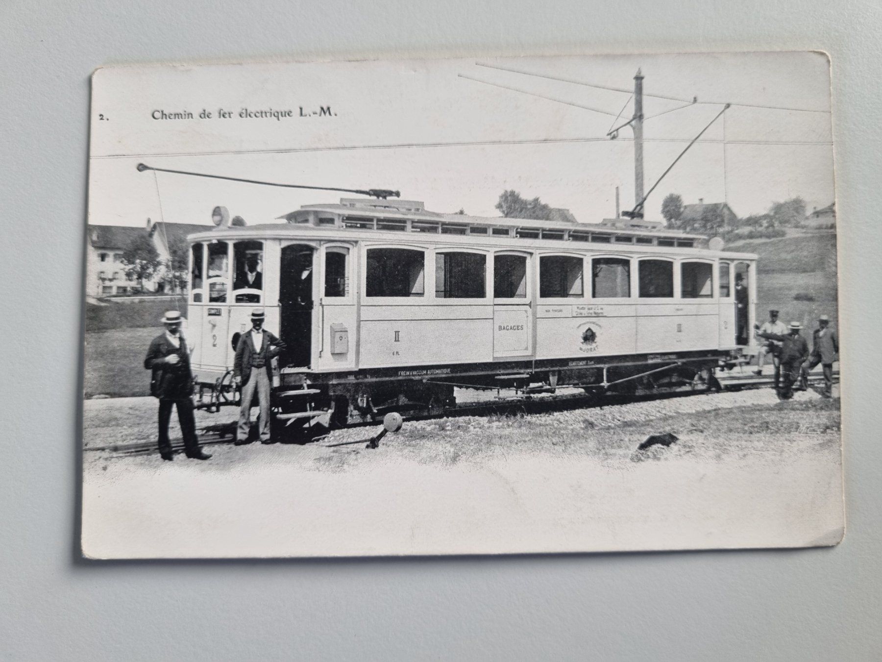 Carte postale vers 1900, tram électrique, ligne Jorat, RARE. (D ...