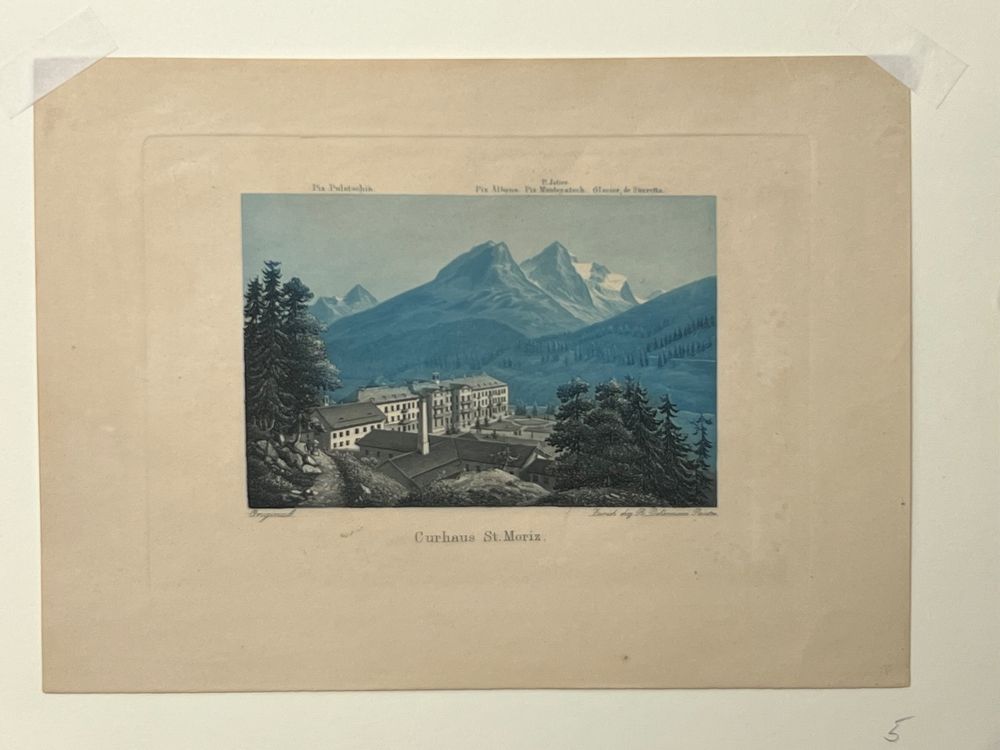 St. Moritz Engadin Aquatinta Radierung von Dikenmann (Neu (gemäss Beschreibung)) in Vaduz für ...