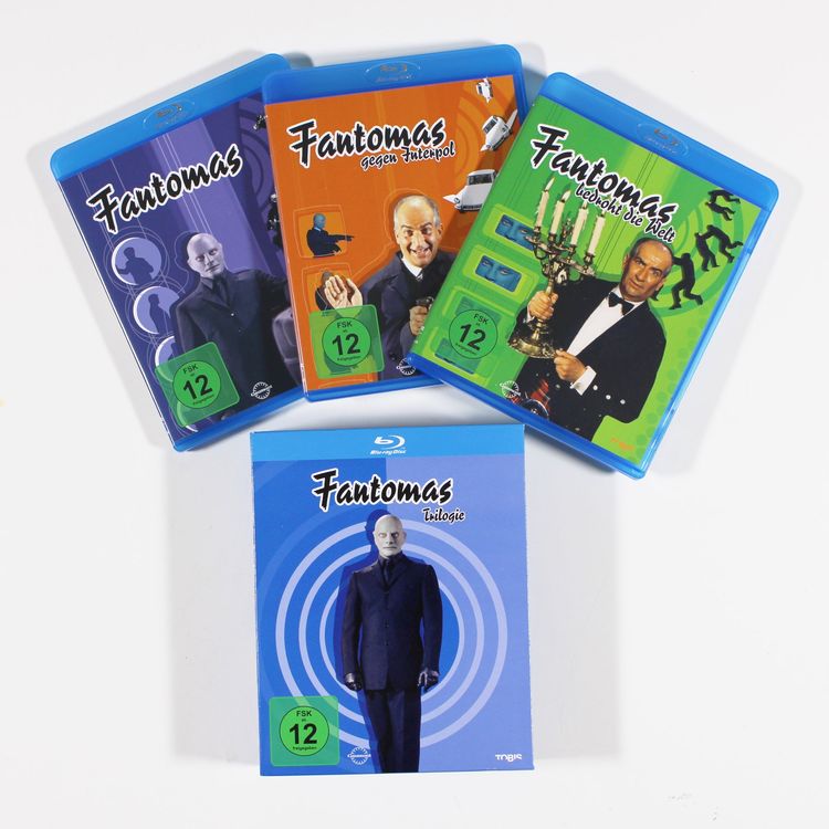 Blu-Ray FANTOMAS 3er Box mit Louis de Funes KLASSIKER! (Neuf (Voir ...