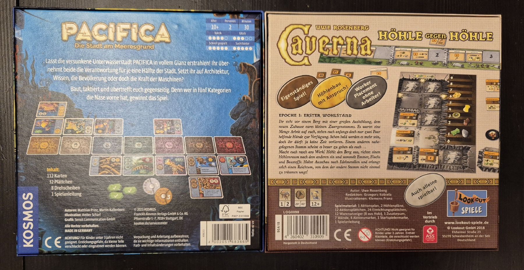 Pacifica & Caverna Höhle gegen Höhle / 2 Personen Spiele (Gebraucht) in ...