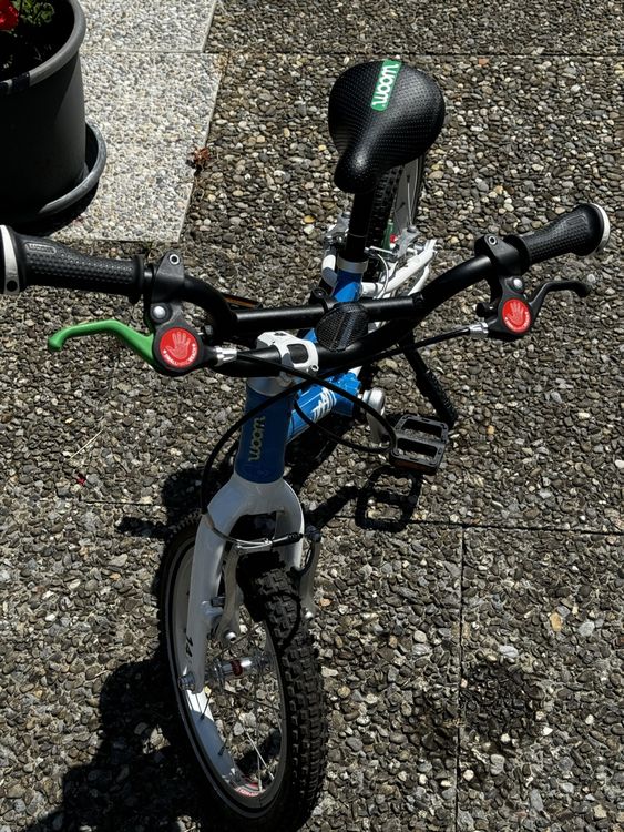 Woom 2 Kinderfahrrad 14 Zoll blau weiss top Zustand (Gebraucht) in ...