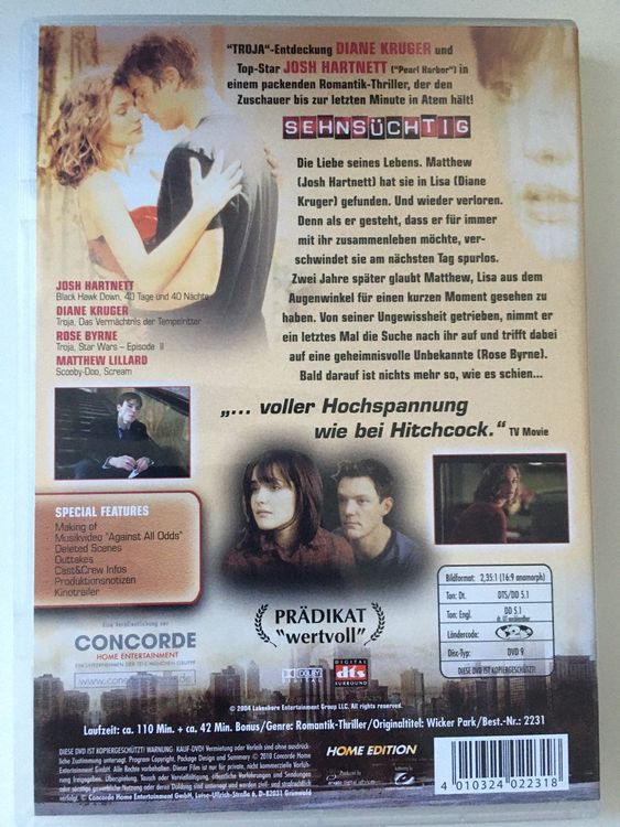 Sehnsüchtig - Dvd Josh Hartnett (Gebraucht) in Arbon für CHF 2 – mit Lieferung auf Ricardo kaufen