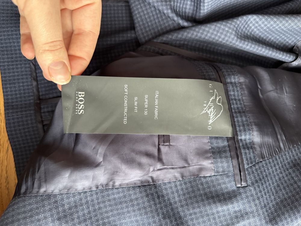 HUGO BOSS Anzug Slim Fit – Gr. 94 (38L) – Super 130 Guabello (Neu ...