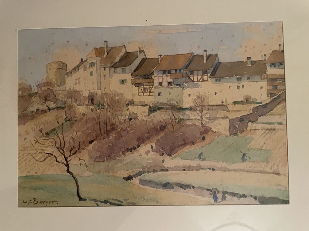 Wilhelm Friedrich Burger, Regensberg, Aquarell, gerahmt (Gebraucht) in Zürich für CHF 95 – mit ...