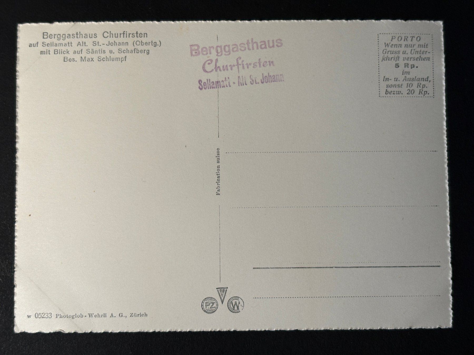 AK von Berggasthaus Churfirsten, Sellamatt Alt St. Johann (Neu (gemäss ...