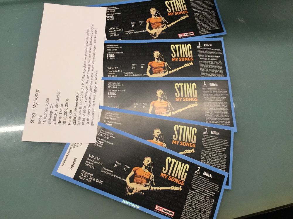 Sting Tickets | Kaufen auf Ricardo