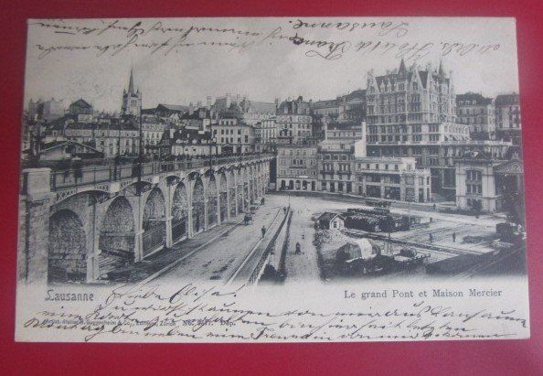 AK - Lausanne - Le Grand Pont et Maison Mercier - gel 1903 (Gebraucht) in Luzern für CHF 8 – mit ...