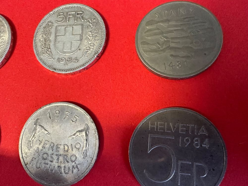 SILBER 5 FRÄNKLER PLUS 5 FRÄNKLER GEDENKMÜNZEN (Gebraucht) in Dübendorf für CHF 34 – mit ...