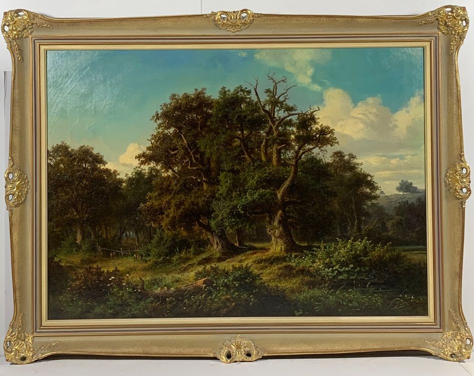 Georg Engelhardt (1823-1883) Waldszene mit Tiere Gemälde (Gebraucht) in ...