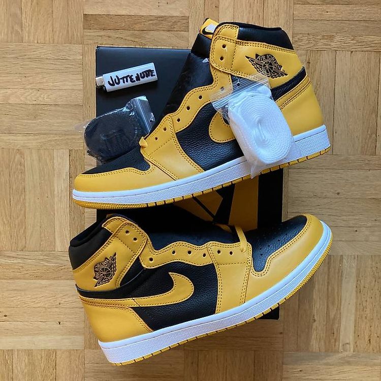 NIKE JORDAN 1, Pollen, US 11 / 45, 2021, yellow - black (Neu und ...