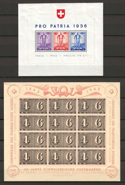 Lot mit 7 verschiedenen CH Blocks | Kaufen auf Ricardo