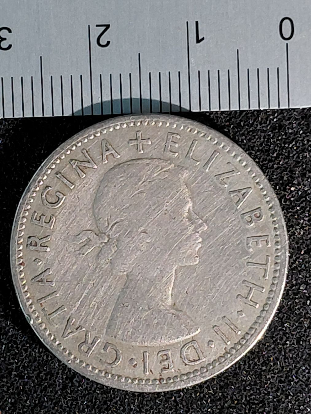 Two Schilling Münze FID.DEF 1958 Regina Elizabeth dei Gratia (Gebraucht ...