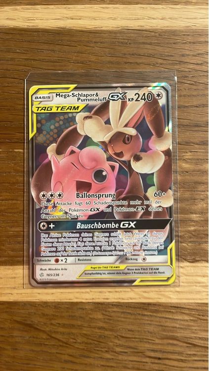 Mega-Schlapor & Pummeluff GX Tag Team Pokemon Card (Gebraucht) in ...