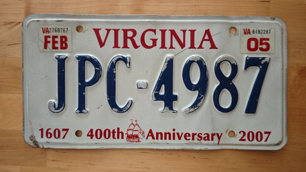 US Licence plate Virginia State Anniversary (Gebraucht) in YVERDON-LES ...