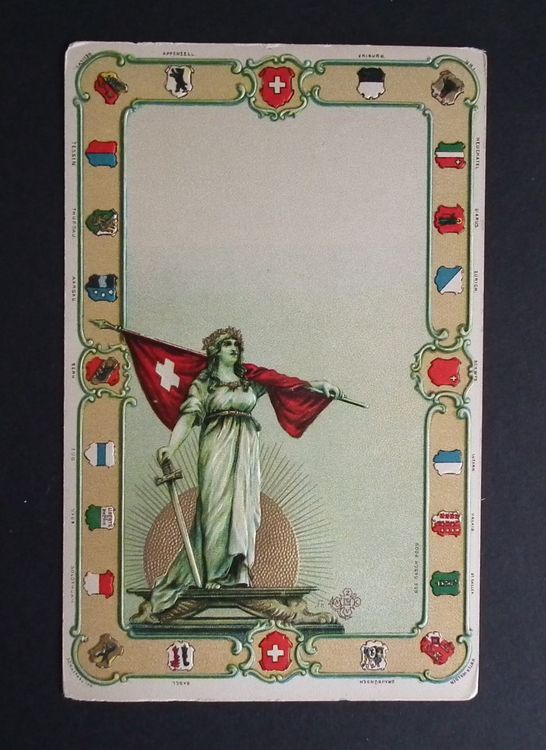 1910-15 Posrkarte Helvetia mit Kantonswappen, Relief | Kaufen auf Ricardo