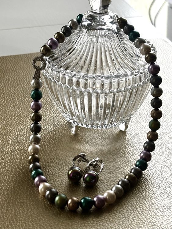 Schmuck Set Perlenkette und Ohstecker Majorica (Gebraucht) in ...