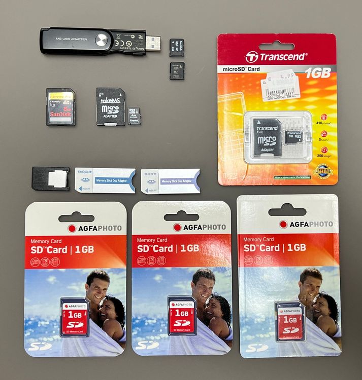Diverse Speicherkarten Format SD, Micro-SD & M2 mit Adapter | Kaufen ...