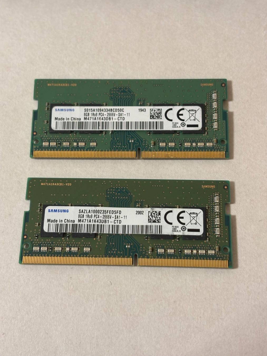 2 x 8 GB RAM-Riegel (insgesamt 16 GB) DDR4 PC4 2666 (Gebraucht) in ...