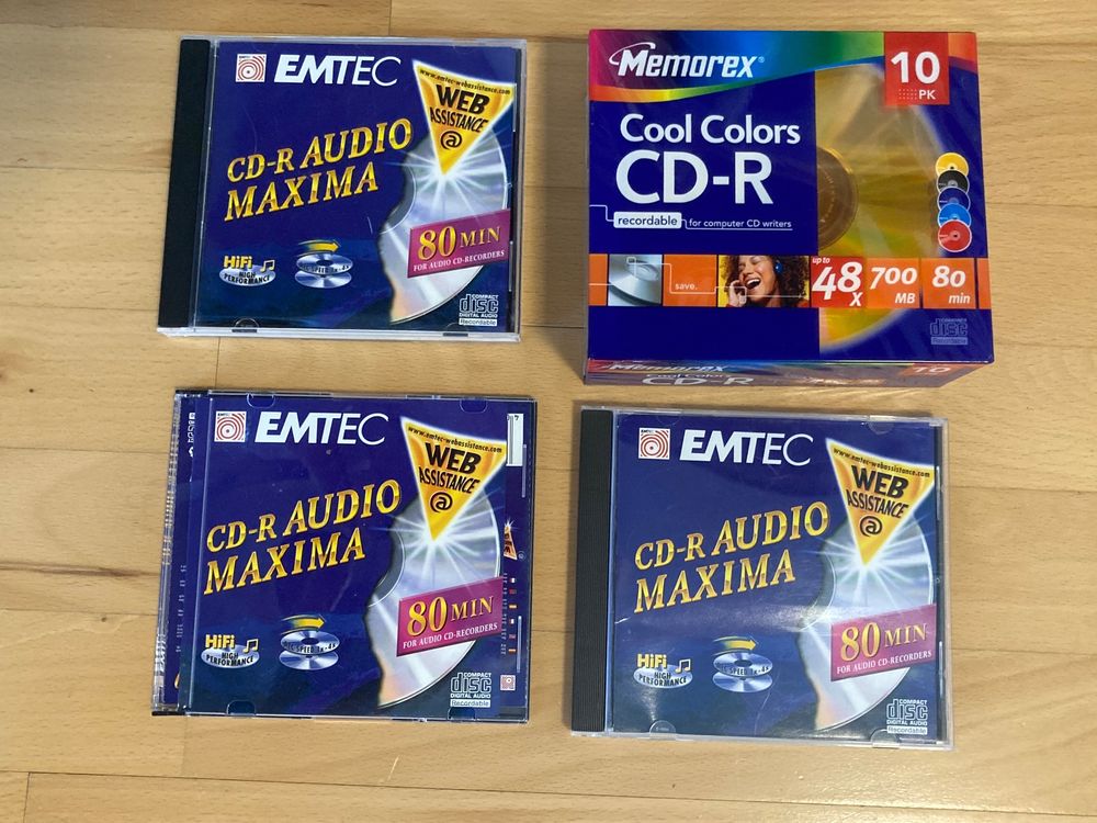 13 CD-Rs: 3x Emtec, 1x Memorex Cool Colors (10er) (Neu und ...