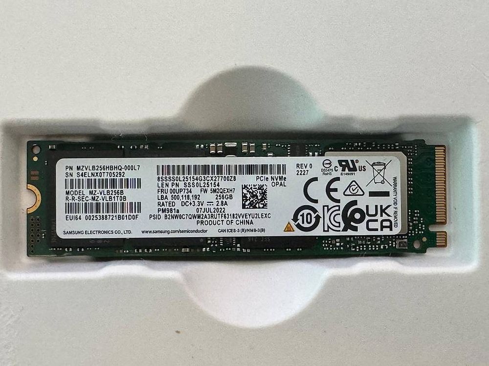 Samsung m2 SSD 256 GB (Gebraucht) in Winterthur für CHF 17 – mit ...