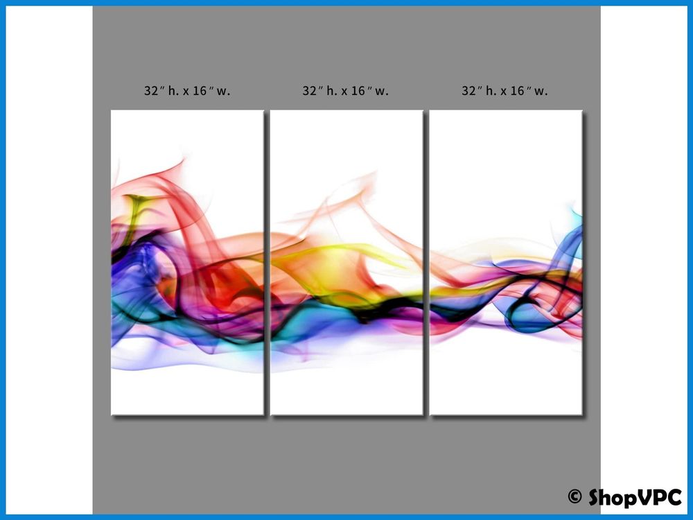 Wandbilder 3-teiliges Bild - Abstrakte Rauch Bilder Leinwand | Kaufen auf Ricardo