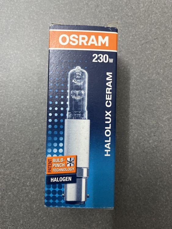 Osram Halolux Ceram 230W B15d (Neu und originalverpackt) in Pfungen für ...