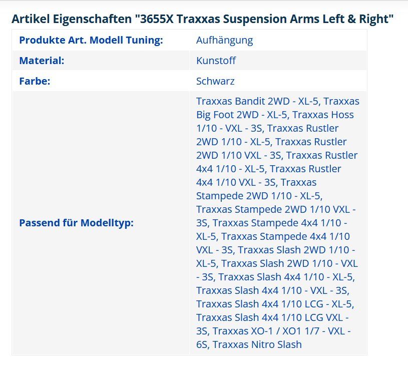 TRAXXAS 3655x Querlenkerarme originalverkackt 4 Paare | Kaufen auf Ricardo