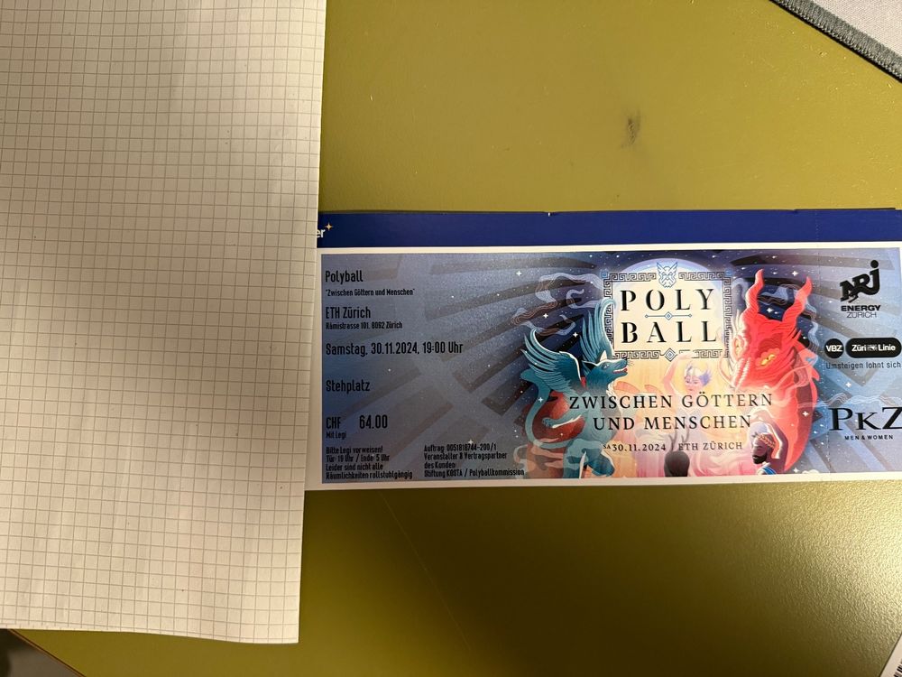 Polyball Ticket (1x) 30.11.2024 (Neu und originalverpackt) in Zürich für CHF 120 – mit Lieferung ...
