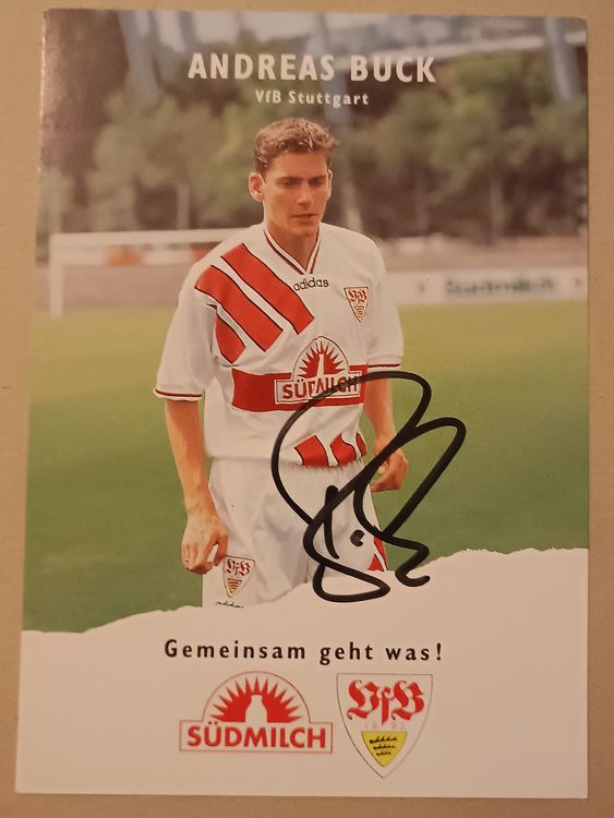 Andreas Buck - handsignierte VfB Stuttgart Autogrammkarte (Gebraucht) in Menziken für CHF 3.9 ...