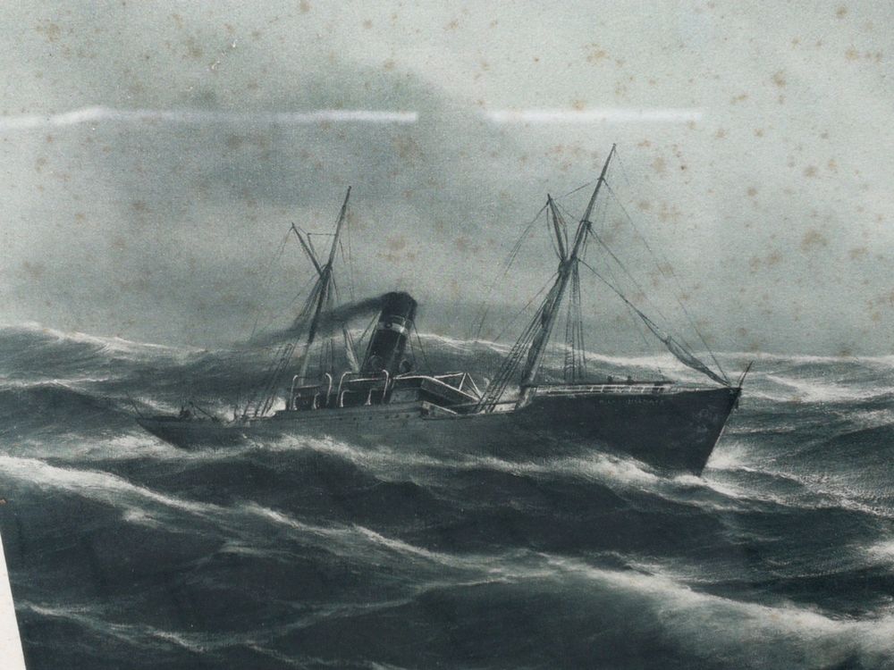 Altes Bild "Schiff auf hoher See" (Dachbodenfund) | Kaufen auf Ricardo