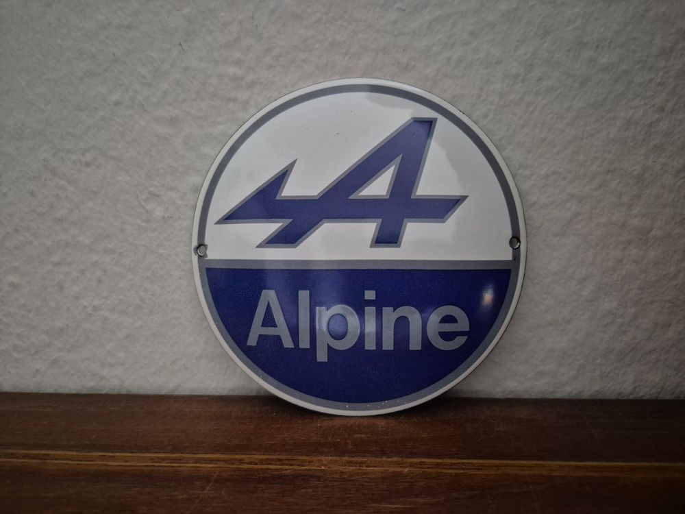 Emailschild Alpine Auto Werkstatt Garage Logo Emaille Schild (Neu ...