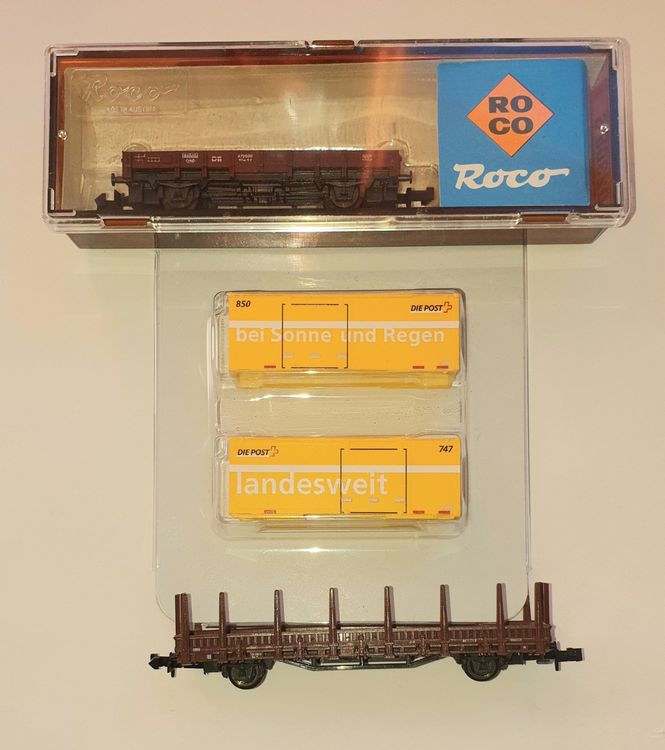 Roco un Post-Kato - Zwei Güterwagen (Neu (gemäss Beschreibung)) in ...