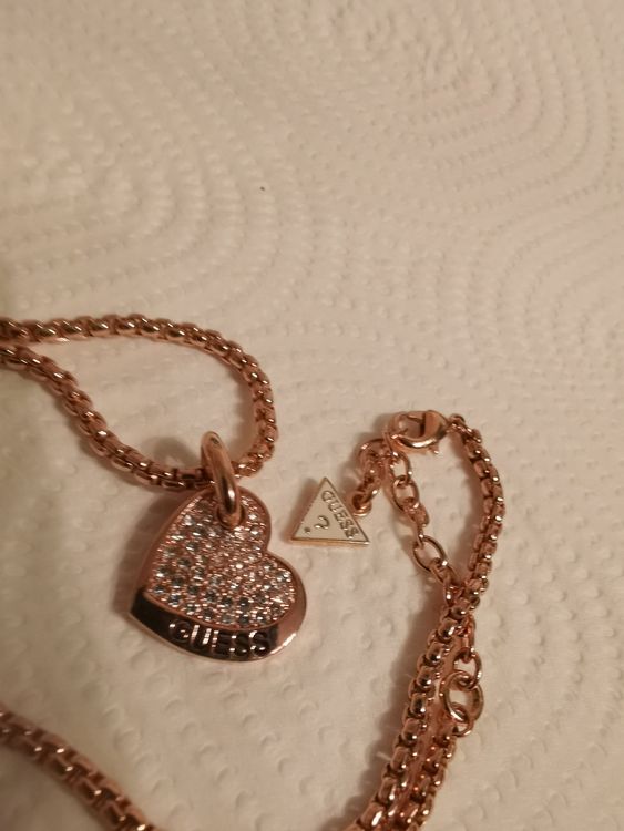 SCH. ROTGOLDF. kETTE MIT StRASSHERZ V. GUESS | Kaufen auf Ricardo