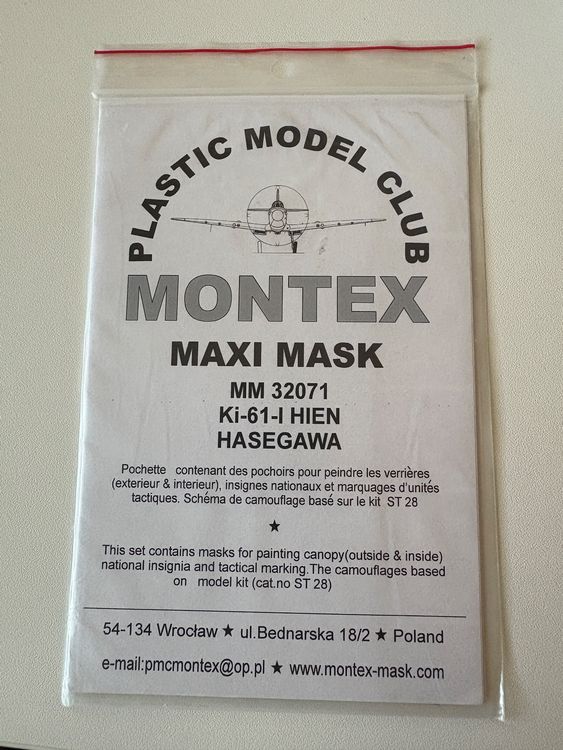 1/32 KAWASAKI KI-61-I HEI HIEN MAXI MASK FÜR HASEGAWA (Gebraucht) in MÜHLEDORF/SO für CHF 4.8 ...