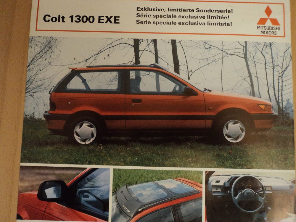 Prospekt Mitsubishi Colt 1300 EXE Sonderderie (Gebraucht) in Schwarzenburg für CHF 5 – mit ...
