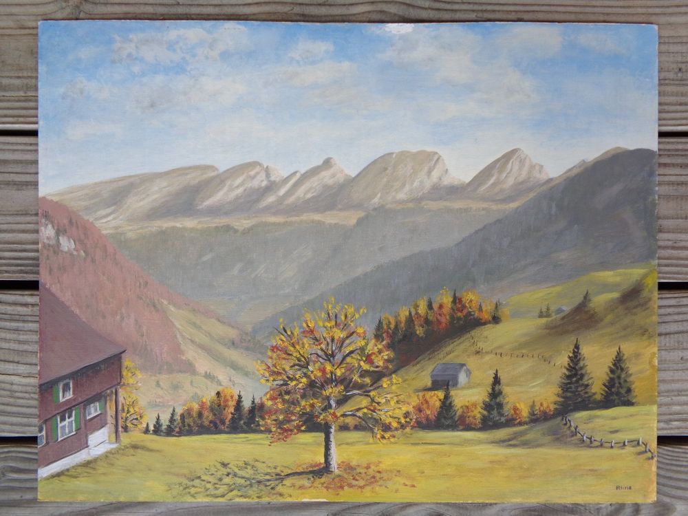 OELGEMÄLDE CHURFIRSTEN HERBST TOGGENBURG SIGN. (Gebraucht) in Henggart für CHF 85 – mit ...