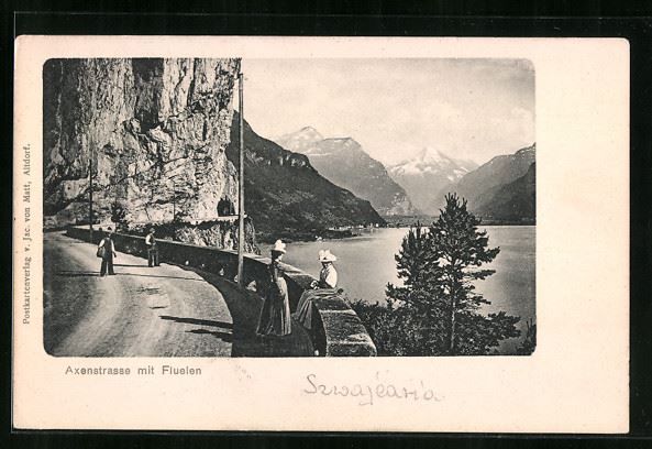 Flüelen, Axenstrasse mit Blick zum Ort | Acheter sur Ricardo Flüelen, Axenstrasse mit Blick zum Ort | Acheter sur Ricardo