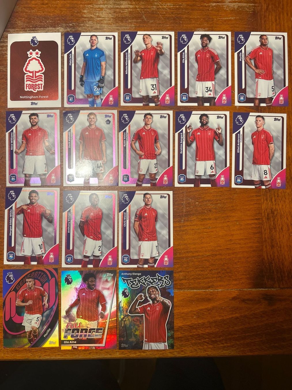 Topps Premier League 2026 Nottingham Forest Teamset (Neu (gemäss ...