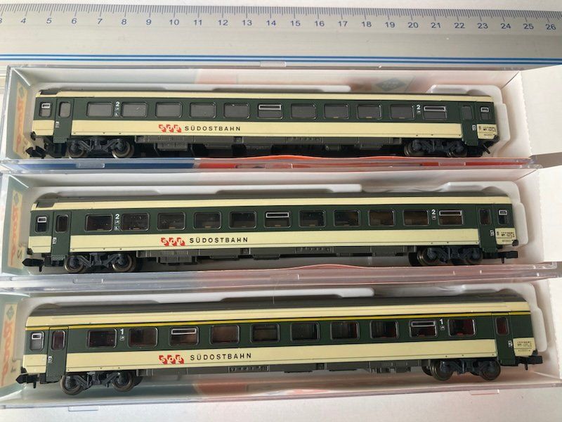 3er Set Roco Spur N 24292, 24291 Personenwagen 1. 2. Kl. SOB (Neu ...