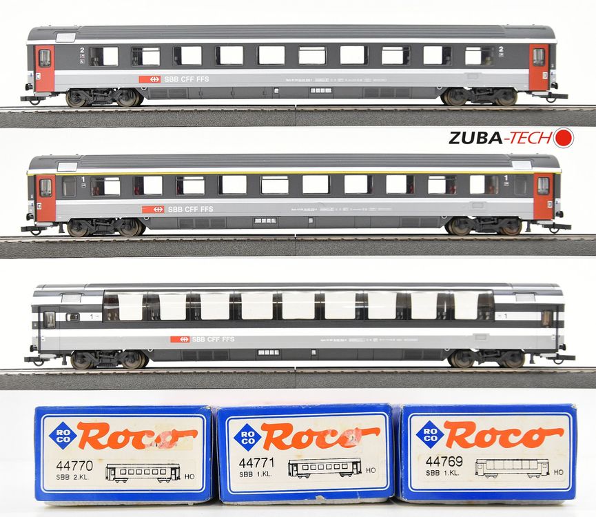 Roco 3x Euro City Personenwagen der SBB H0 WS mit OVP (Gebraucht) in St ...