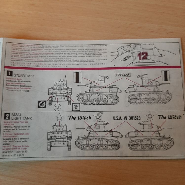 D 201 . Stuart Mk I / M3A1 Light Tank . Matchbox PK-84 Decal (Gebraucht ...