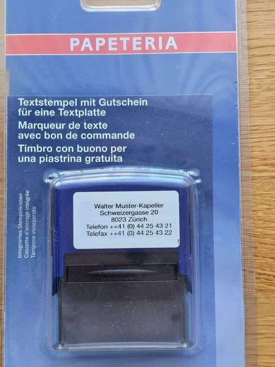 Textstempel mit Gutschein für Textplatte Gratis vom Migros (Neu und originalverpackt) in ...