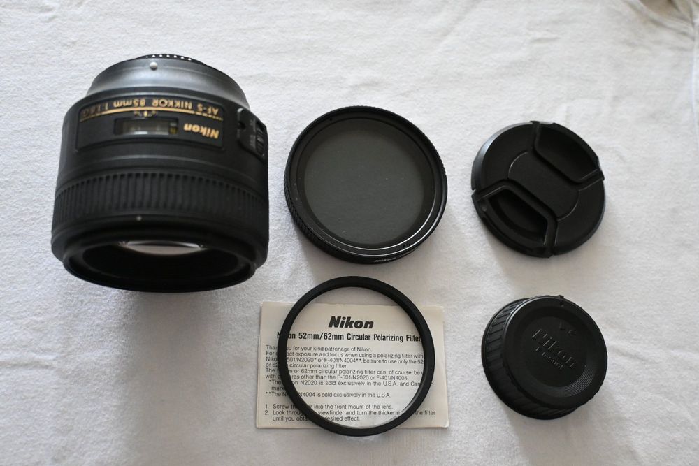 Nikkor AF-S 85mm1:8 G und Nikon Circular Pol Filter (Gebraucht) in ...